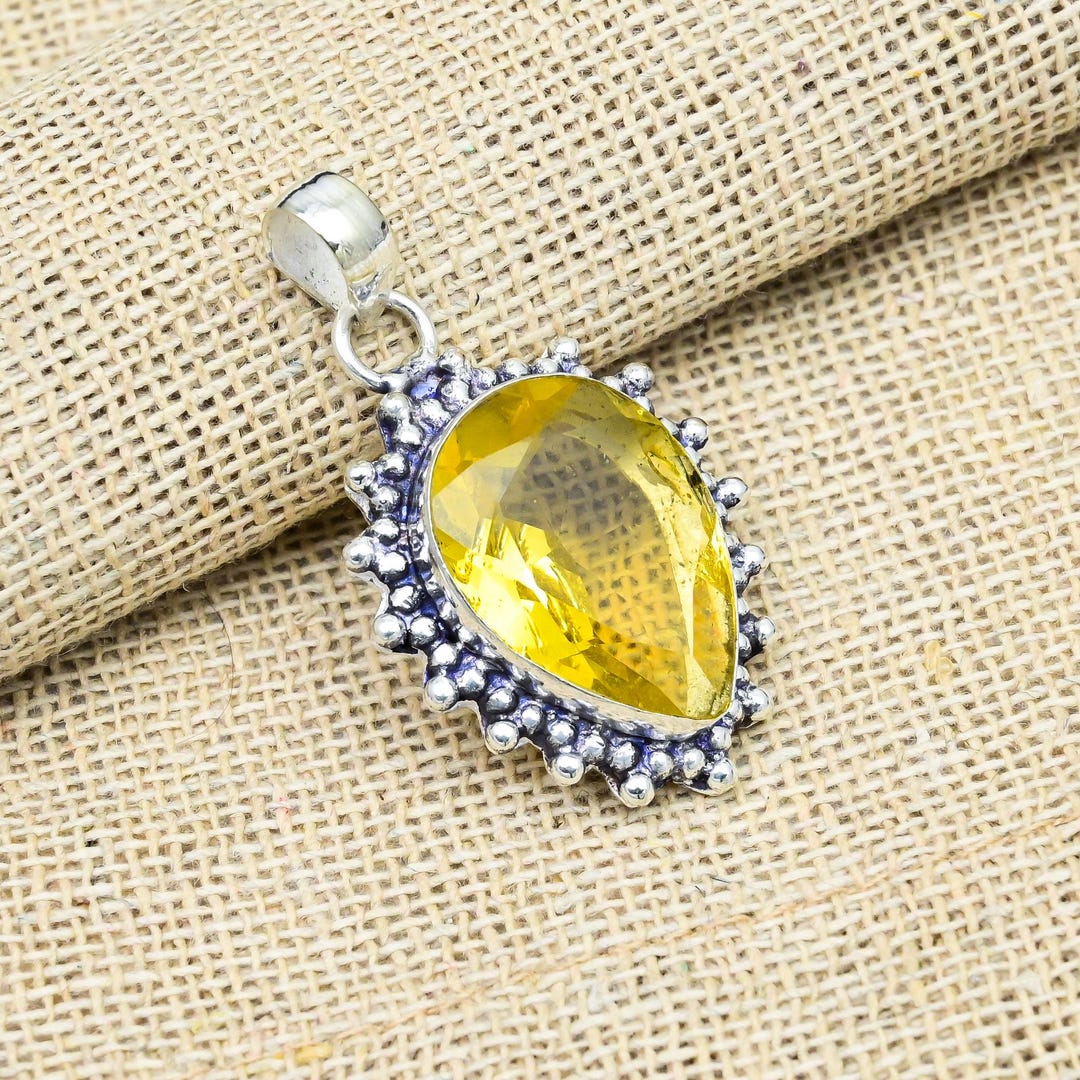 Citrine Pendant Gemstone Handmade Pendant 925 Sterling Silver Beautiful ...