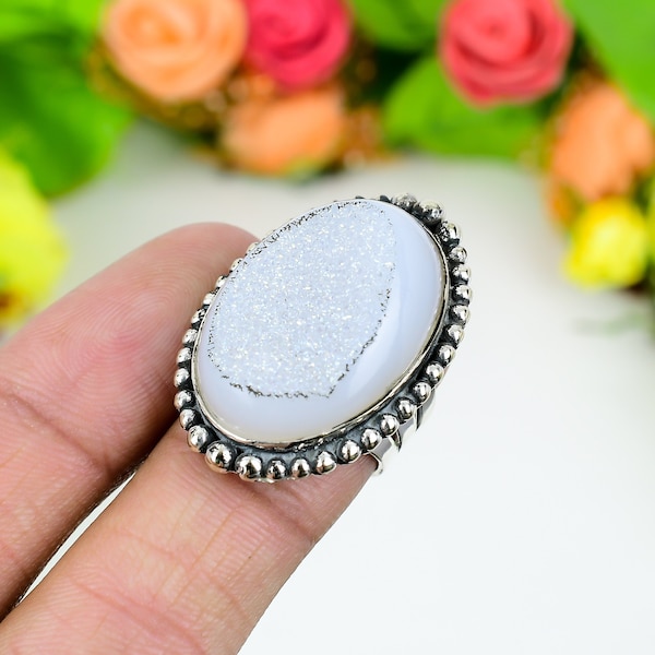 Druzy Quartz Ring - Etsy