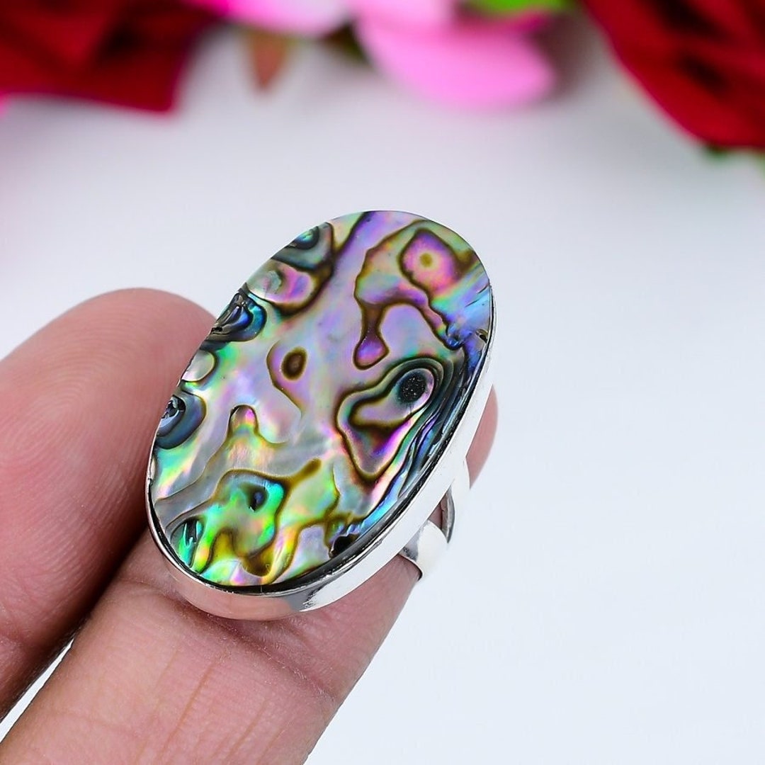 Abalone Shell Ring Gemstone 925 Sterling Silver Ring Handmade Ring ...