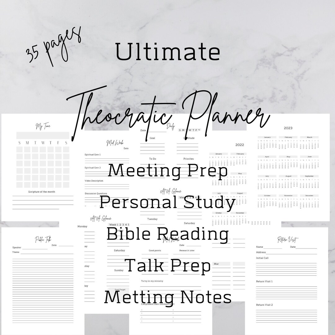 Ultimate Theocratic Life Planner, Pioneer Planner, JW Meeting Notes and ...