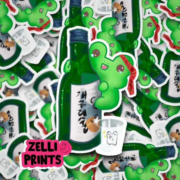 Green Soju Stickers - Etsy UK