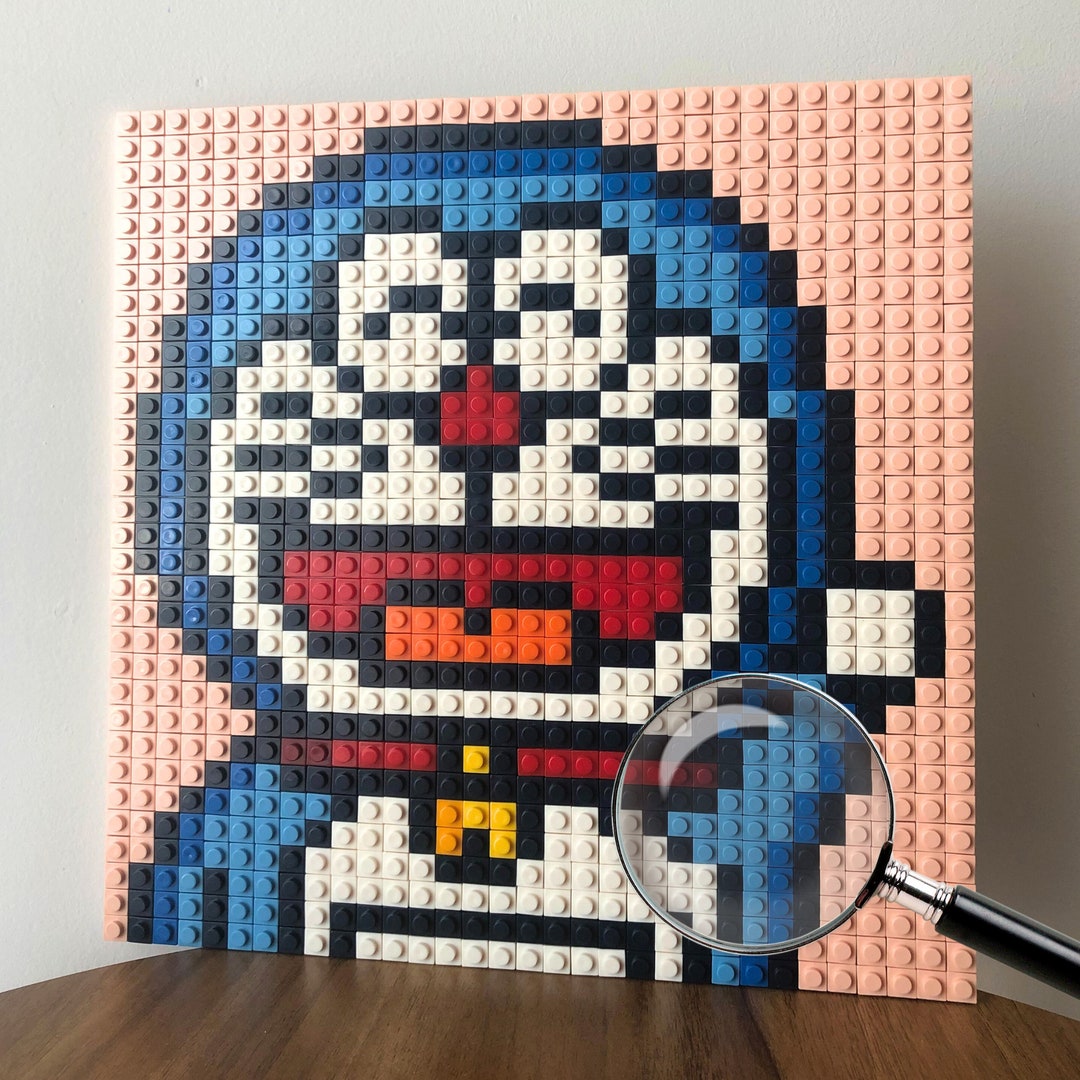 Brick Mosaic Portrait Doraemon Wall Decor DIY Pixel Art, 1x1 Plate ...