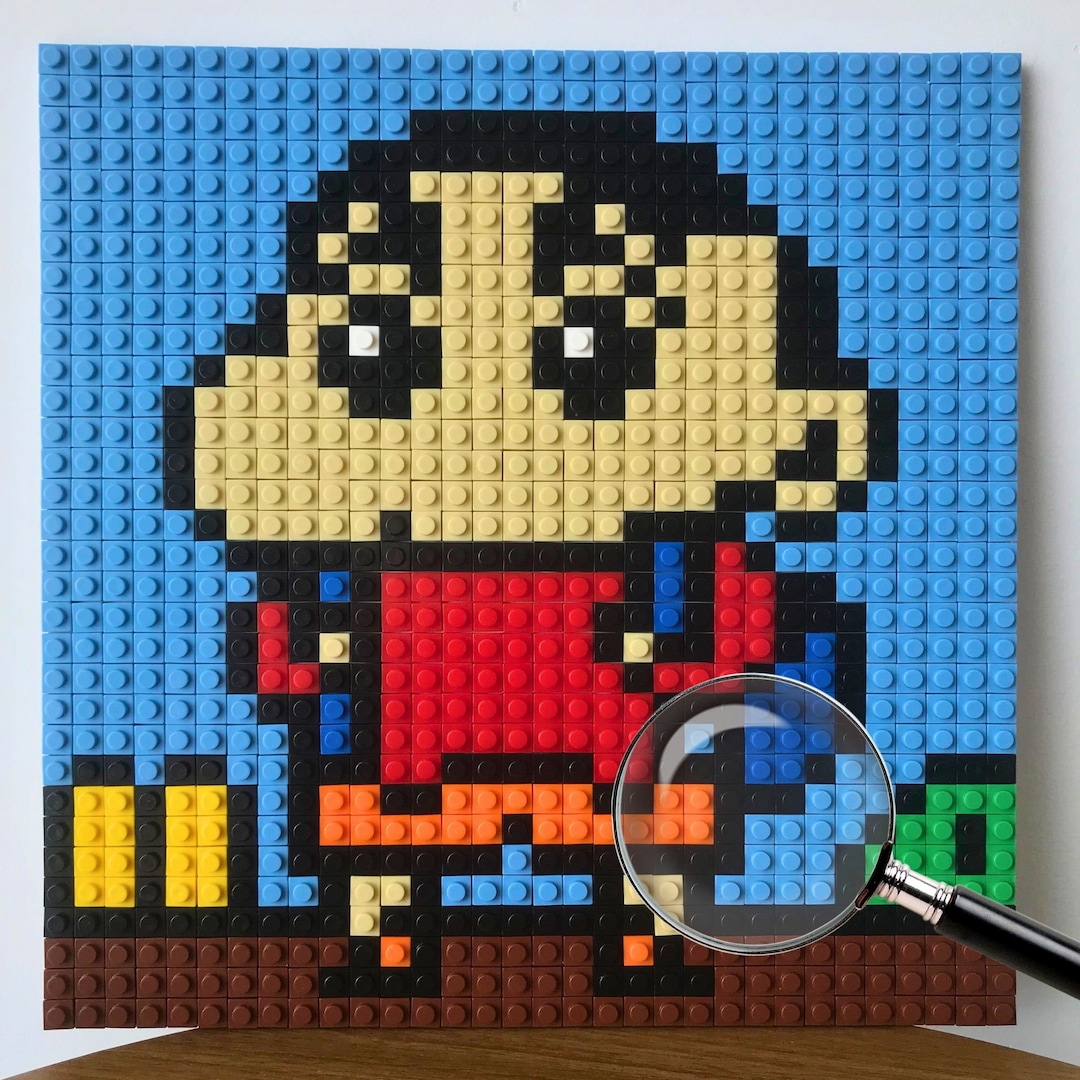 Brick Mosaic Portrait Shin Chan Wall Decor DIY Pixel Art, 1x1 Plate DIY ...