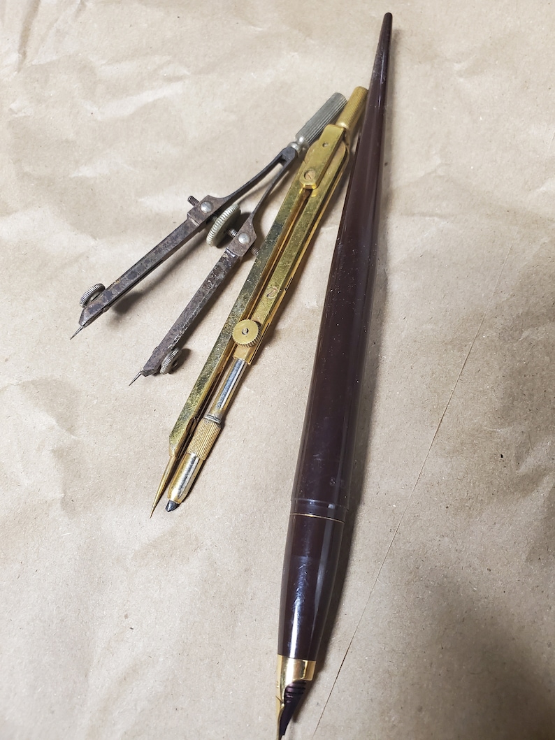 Vintage Bundle of 3 Assorted Drawing/writing Tools - Etsy