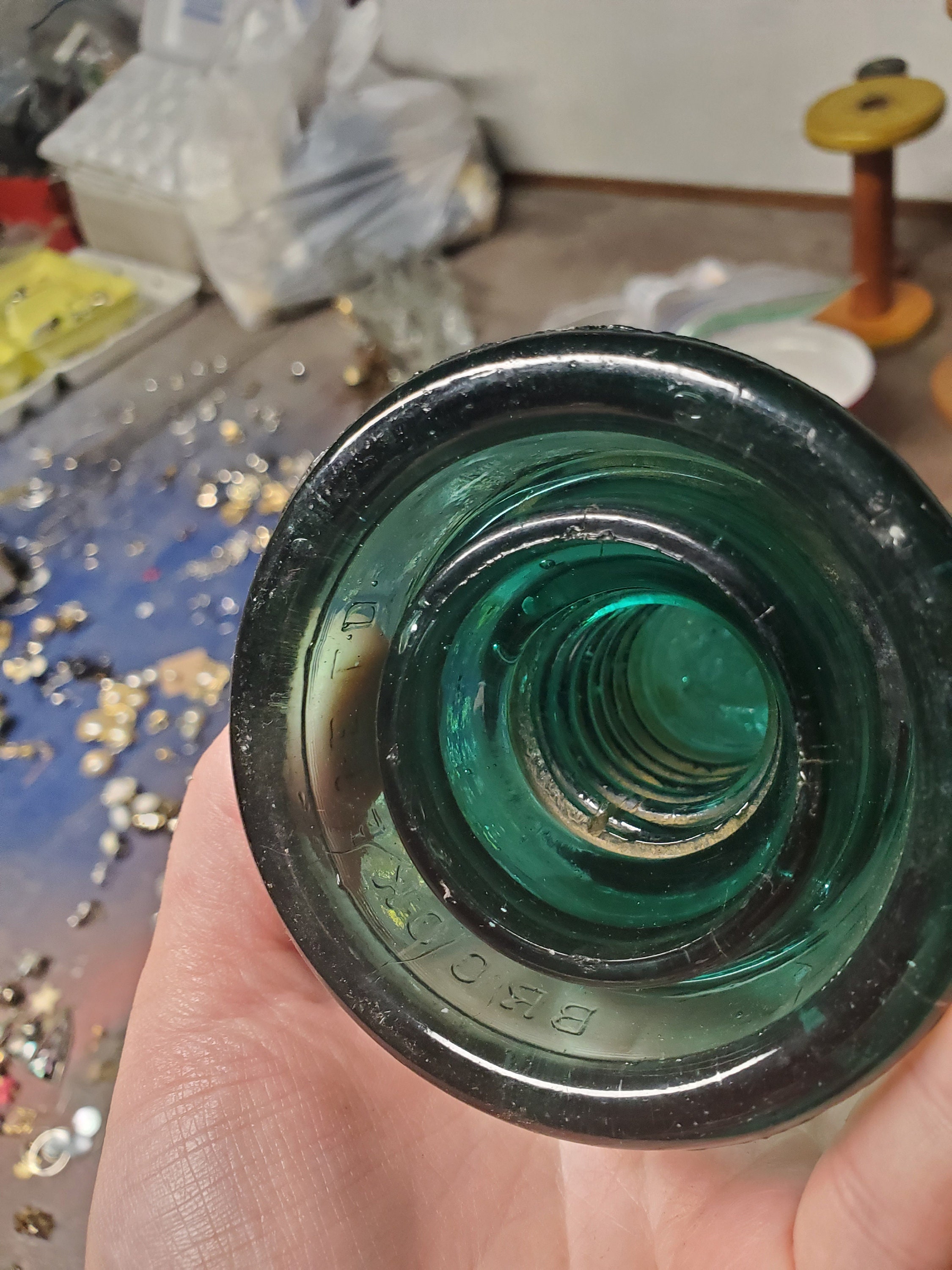 Antique Brookfield, New York Aqua Glass Insulator - Etsy