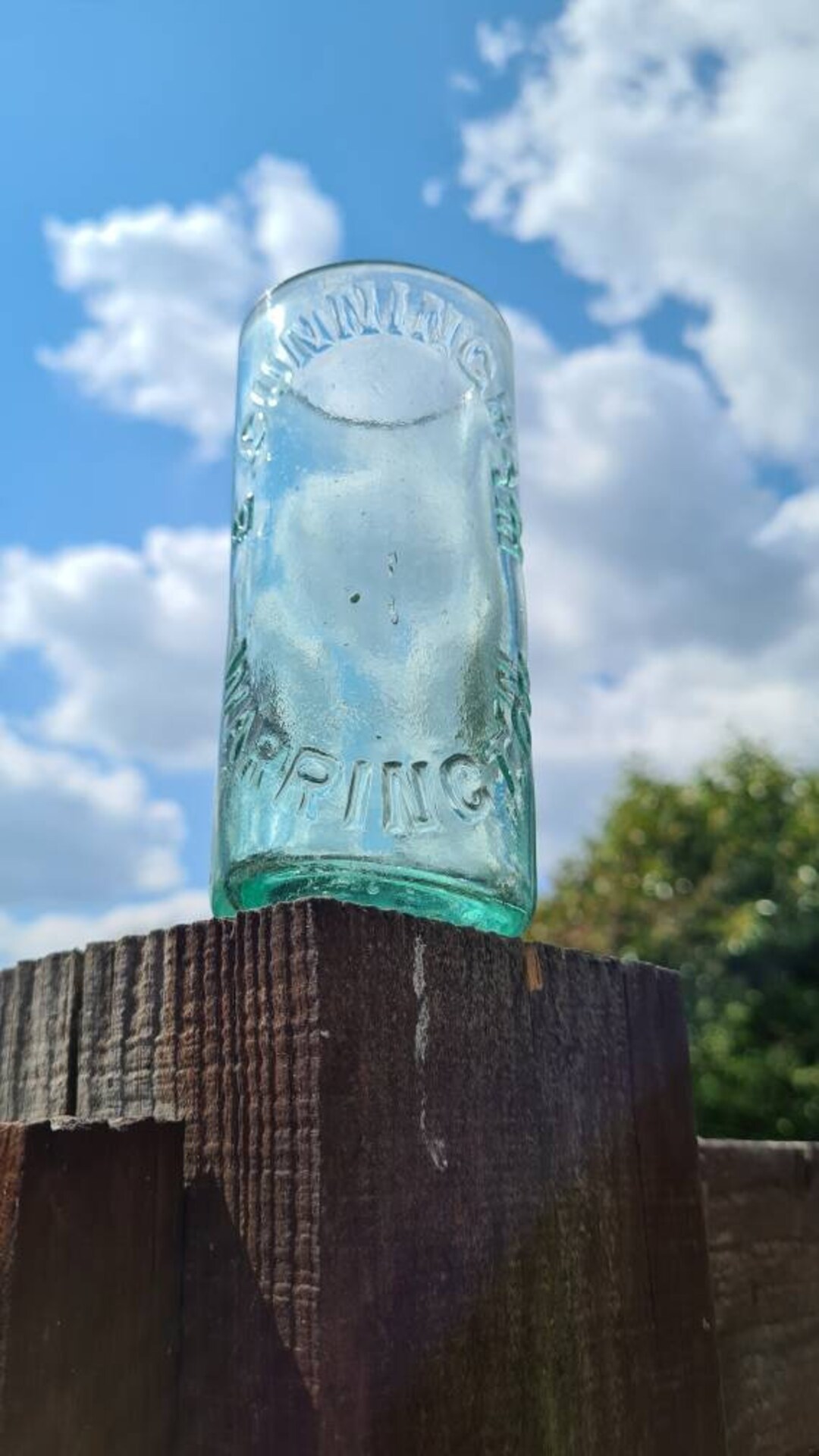 Aqua Drinking Glass/desk Tidy/small Vase Etc, Made From a Late 1890's ...