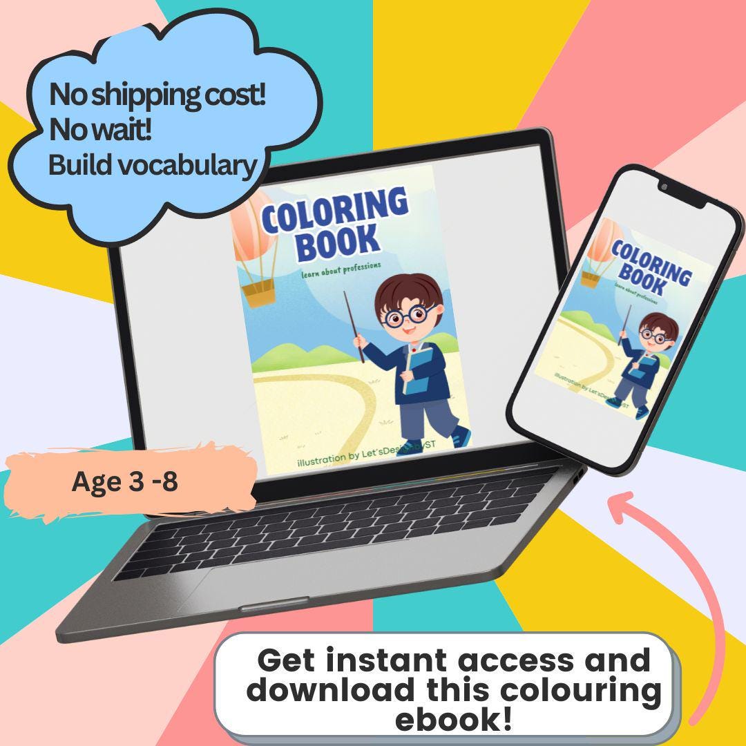 Colour and Learn Professions | Kids Educational Colouring Book ...