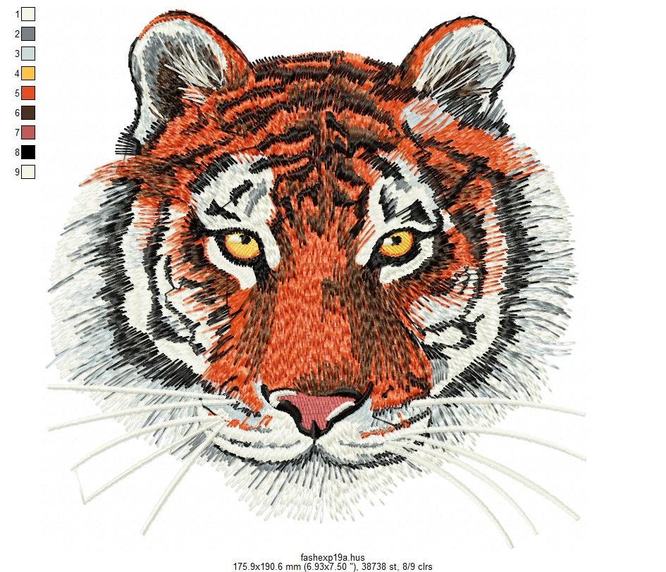 Tiger Head Machine Embroidery Design Embroidery Designs - Etsy