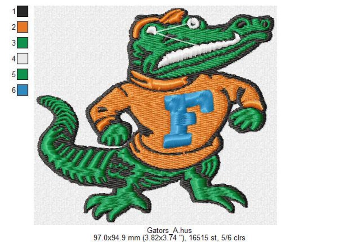 Gators- Machine Embroidery Design - College Sports Embroidery Designs ...