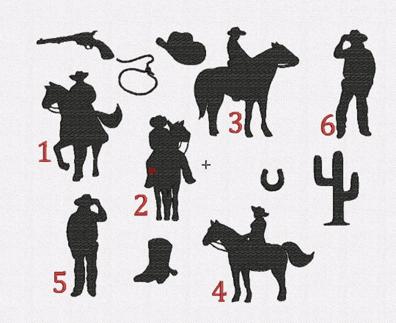 Cowboys - Machine Embroidery Design Bundle , Country Western Embroidery ...