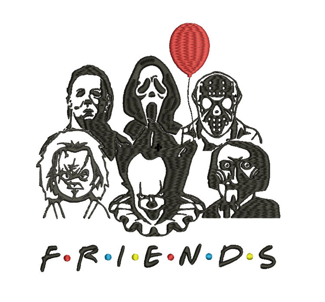 Scary Friends- Machine Embroidery Design - Halloween Horror Friends - 4 ...