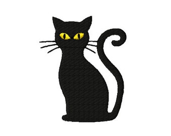 Halloween Black Cat Machine Embroidery Design, Embroidery Designs ...