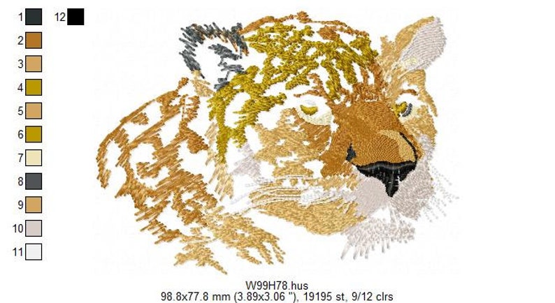 Leopard in the Night Machine Embroidery Design Leopard | Etsy