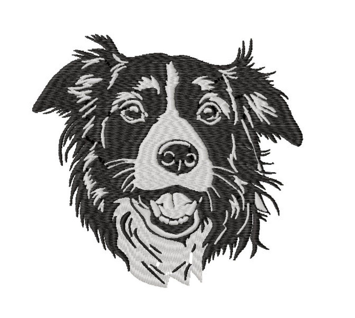 Border Collie machine Embroidery Design Dogs Embroidery - Etsy