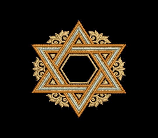Star of David Machine Embroidery Design Judaic Symbol 7 - Etsy