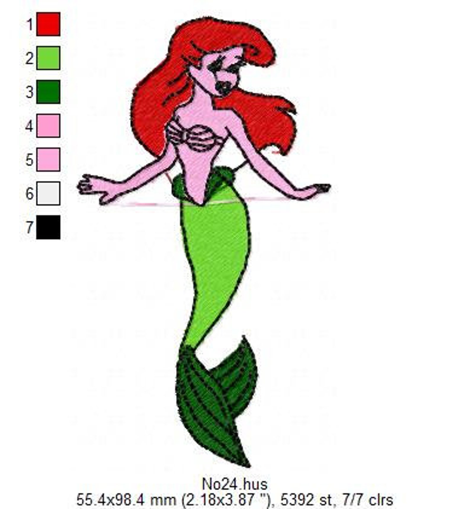 Little Mermaid Machine Embroidery Design ariel 35 Designs - Etsy
