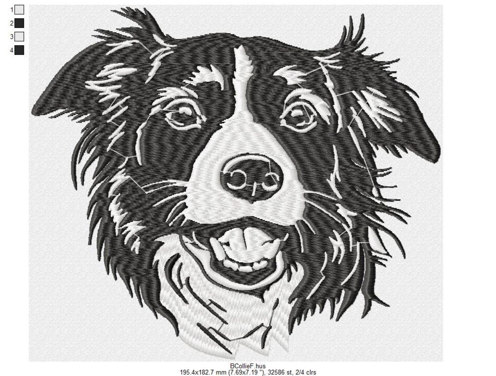 Border Collie machine Embroidery Design Dogs Embroidery - Etsy