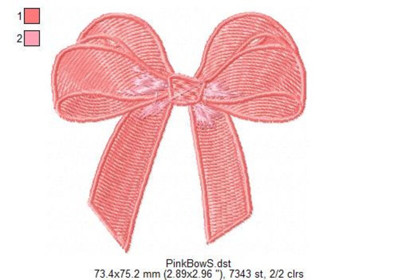 Bow - Machine Embroidery Design- Pink Bow Embroidery Designs- Machine ...