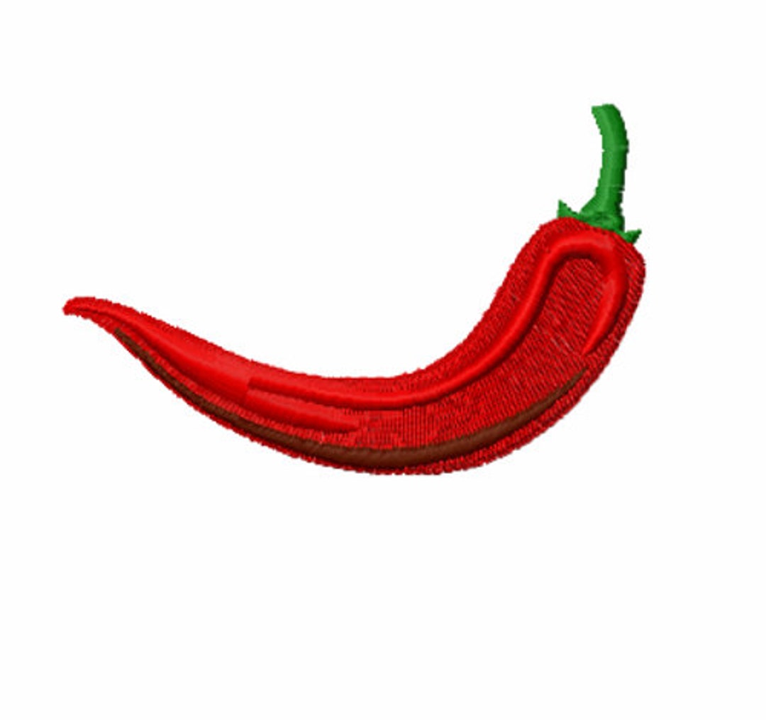 Red Chili Pepper- Machine Embroidery Design- 5 Sizes- 8 Formats ...