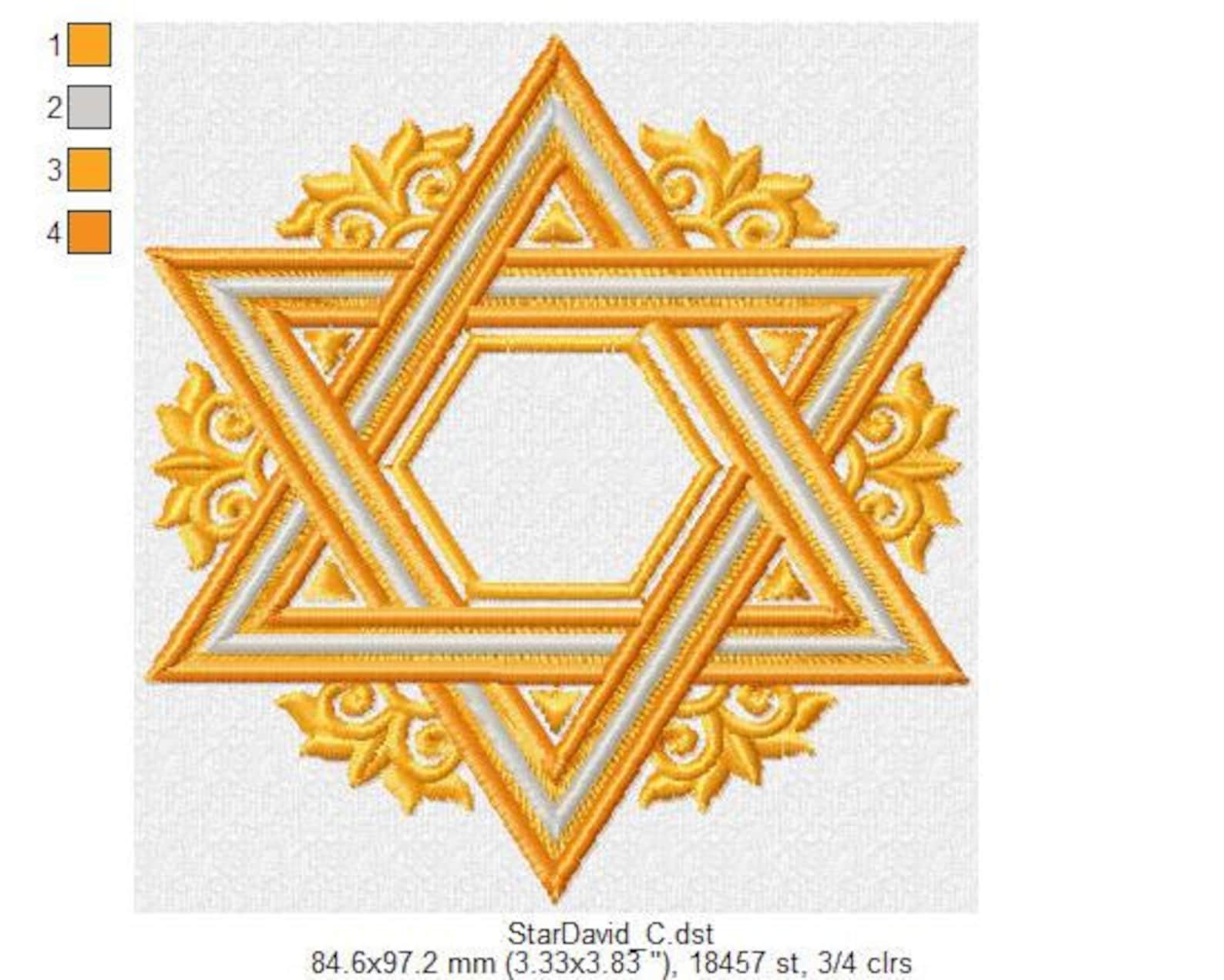 Star of David- Machine Embroidery Design, Judaic Symbol, 7 Sizes ...