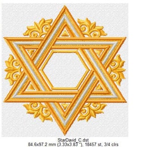 Star of David- Machine Embroidery Design, Judaic Symbol, 7 Sizes ...