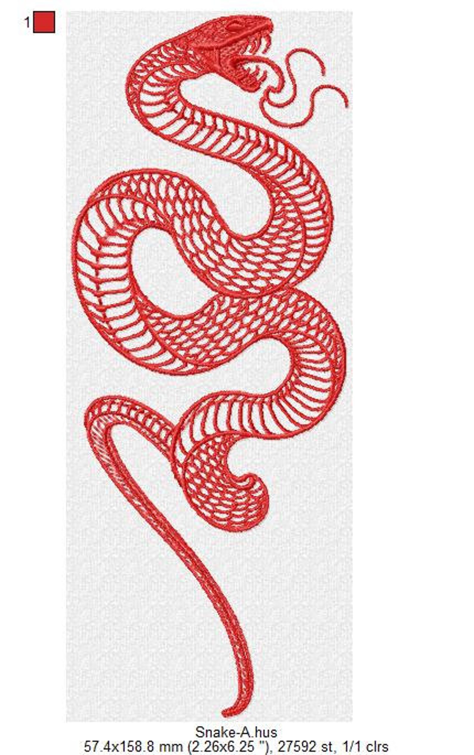 Snake Outline- Machine Embroidery Design, Embroidery Designs, Snake ...