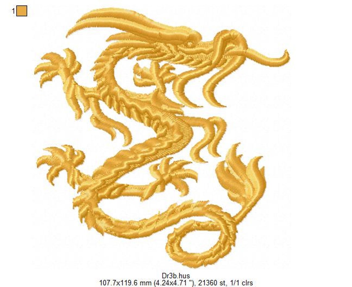 Dragon - Machine Embroidery Design- 3 Designs Pack - Chinese Dragon ...