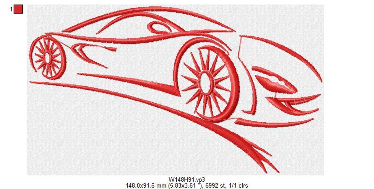 Sport Car Machine Embroidery Design Embroidery Designs | Etsy