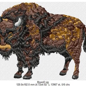 Buffalo Bison- Machine Embroidery Design - Wild Animals Embroidery - 4 ...