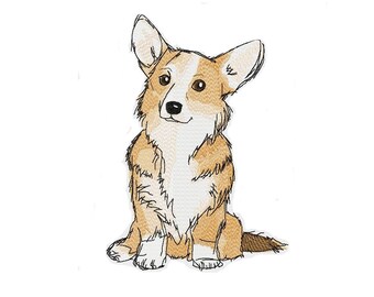 Corgi Dog Machine Embroidery Design - Etsy