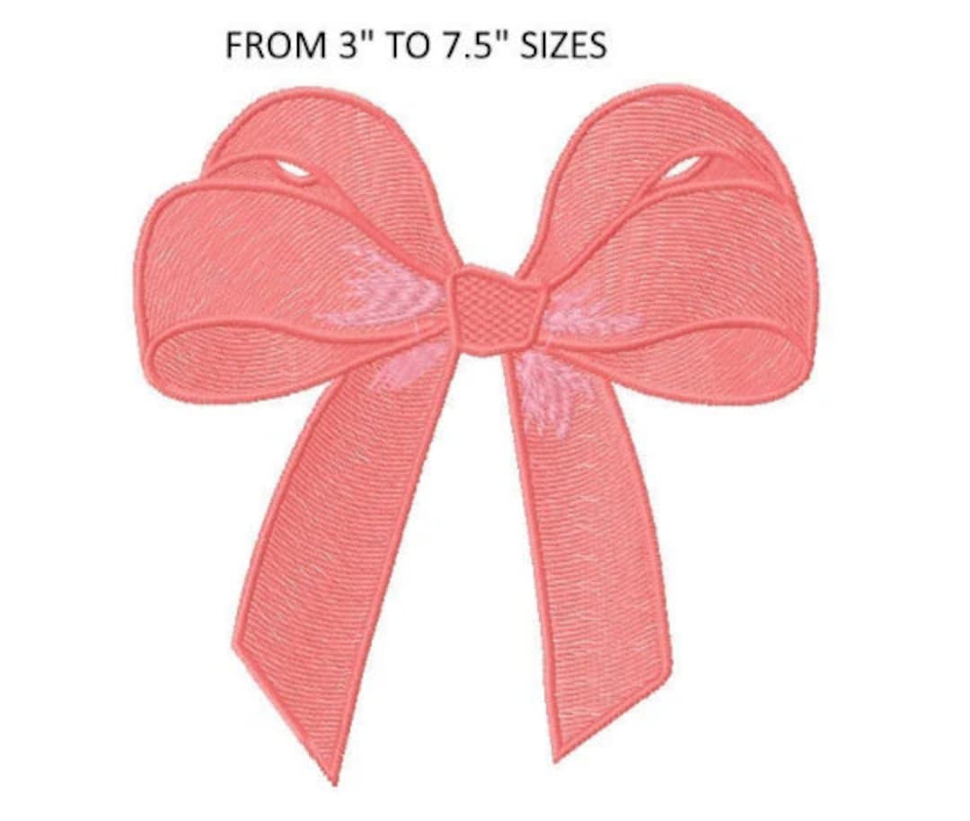 Bow - Machine Embroidery Design- Pink Bow Embroidery Designs- Machine ...