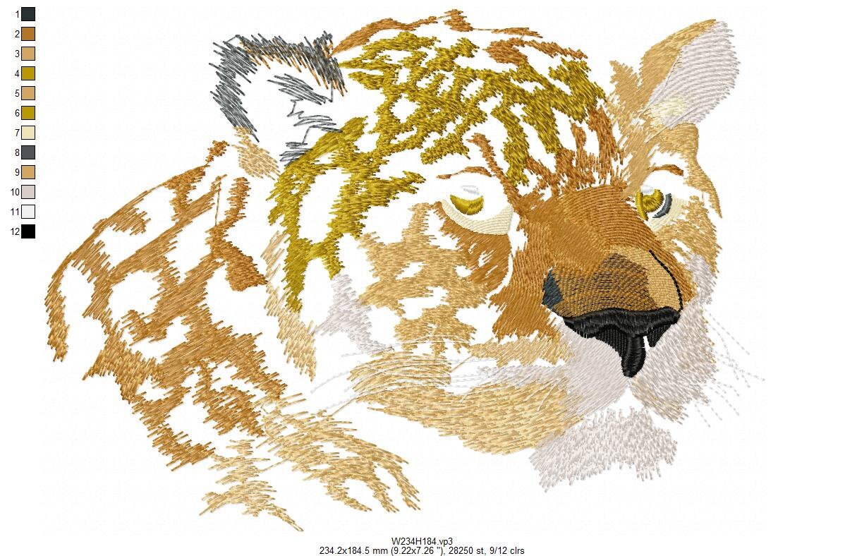 Leopard in the Night Machine Embroidery Design Leopard - Etsy