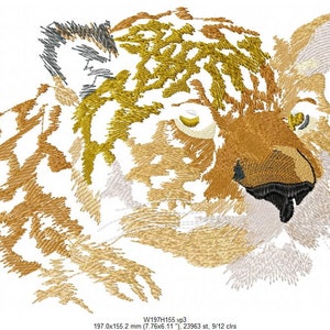 Leopard in the Night - Machine Embroidery Design - Leopard Fill Stitch ...