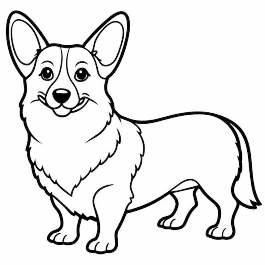 Corgi Outline- Machine Embroidery Design - Dogs Line Art - Sketch ...