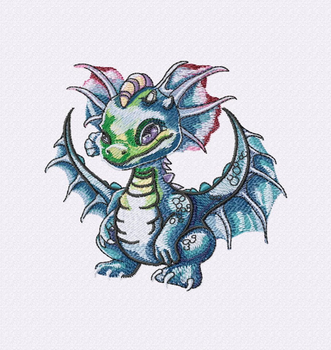Cute Baby Dragon- Machine Embroidery Design - Oriental Dragon ...