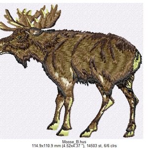 Moose Machine Embroidery Design Wild Animals Embroidery 5 Sizes Instant ...