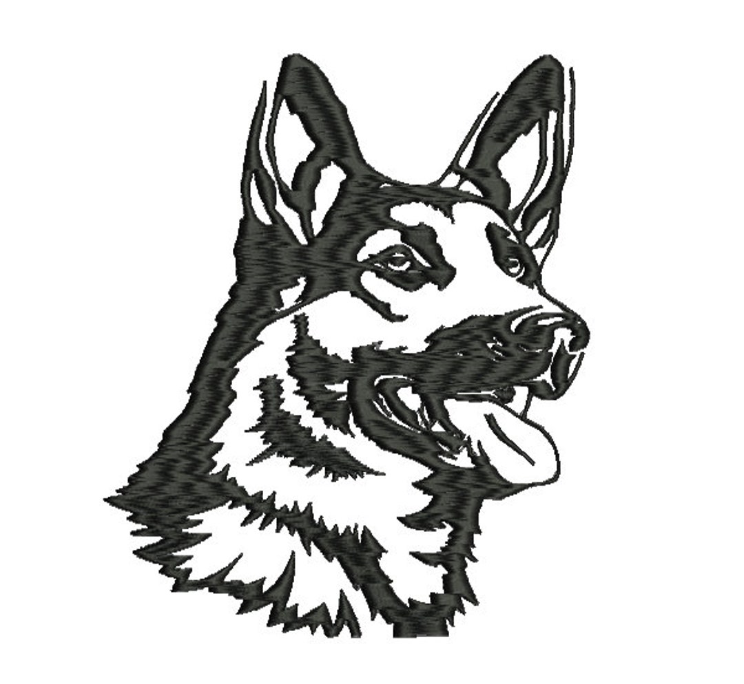 German Shepherd -machine Embroidery Design - Dogs Embroidery Designs ...