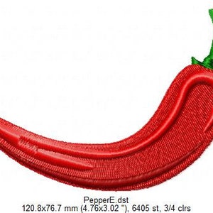 Red Chili Pepper- Machine Embroidery Design- 5 Sizes- 8 Formats ...