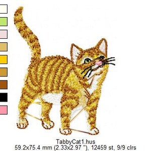 Orange Tabby Cat- Machine Embroidery Design, 5 Sizes, Instant Download ...
