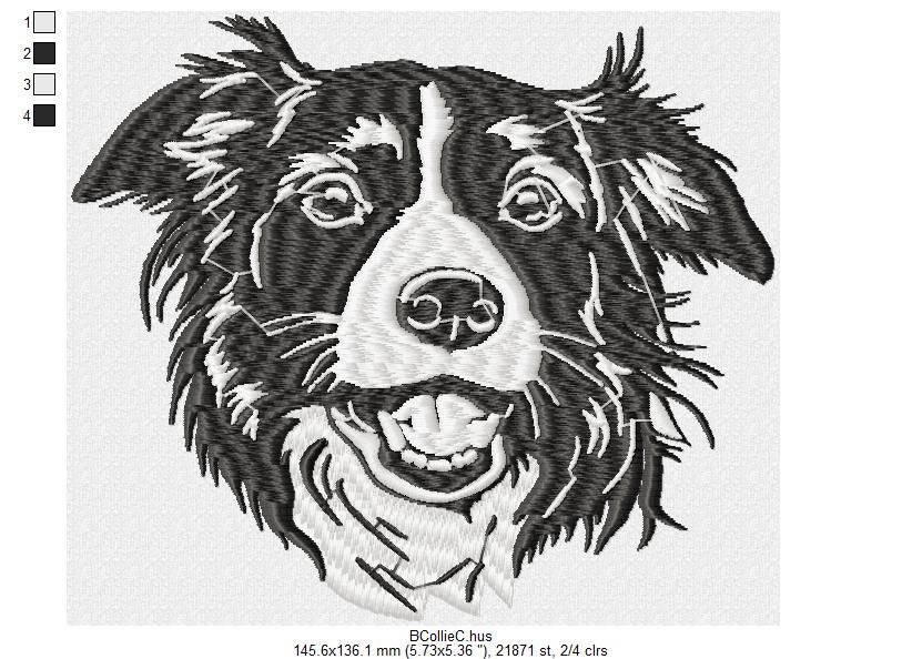 Border Collie machine Embroidery Design Dogs Embroidery - Etsy