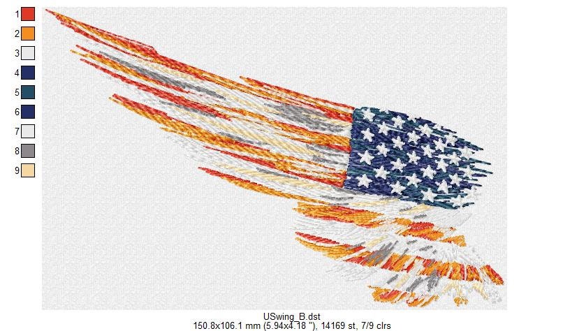 American Wing - Machine Embroidery Design, Embroidery Designs ...