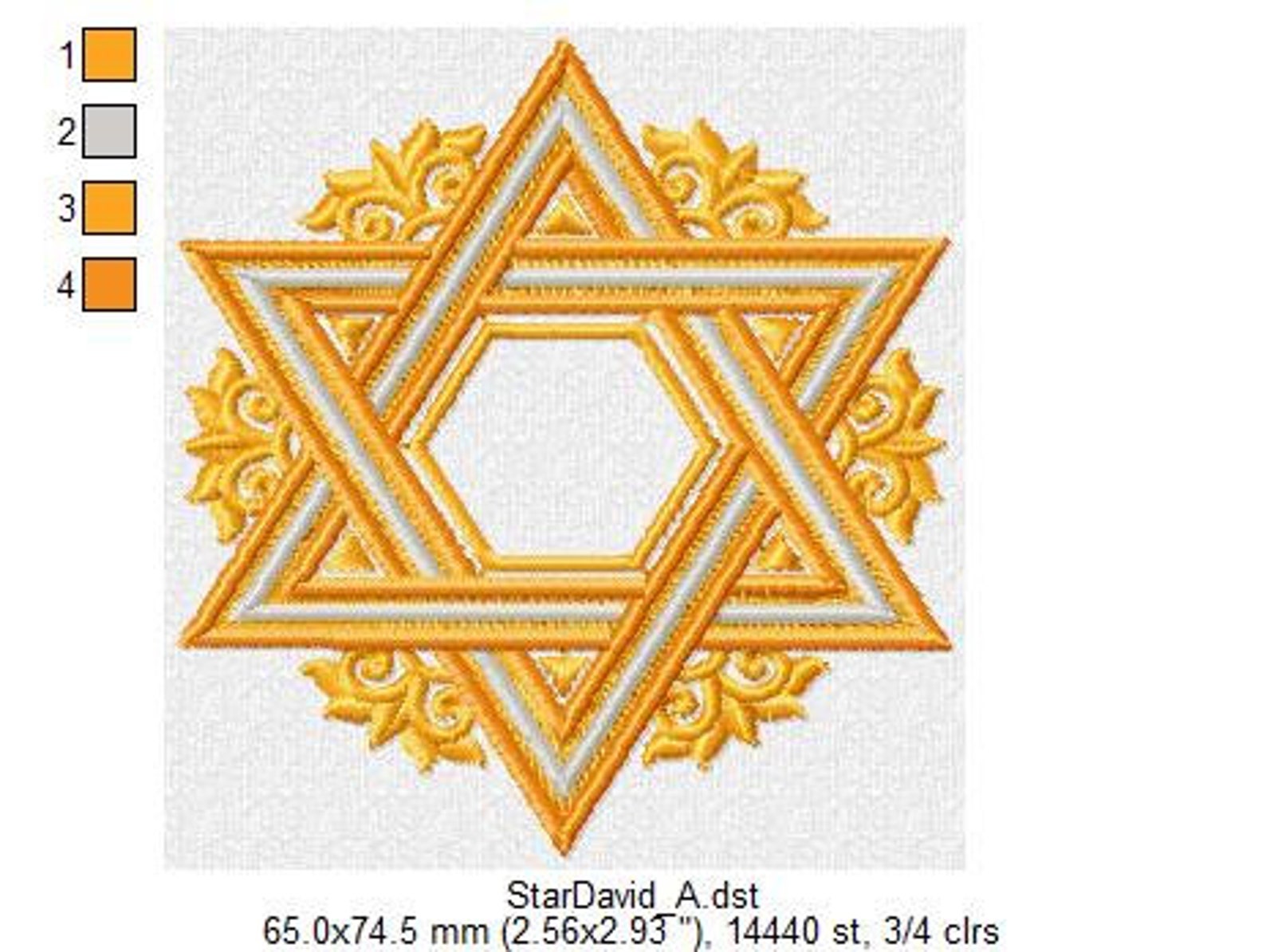 Star of David- Machine Embroidery Design, Judaic Symbol, 7 Sizes ...