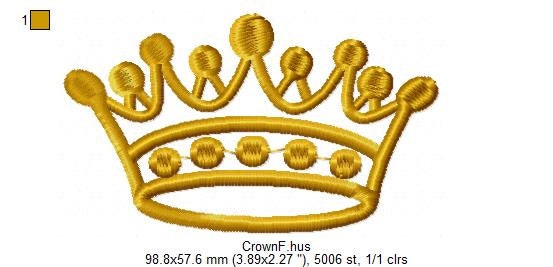 Mini Crown Machine Embroidery Design 6 Sizes Instant - Etsy