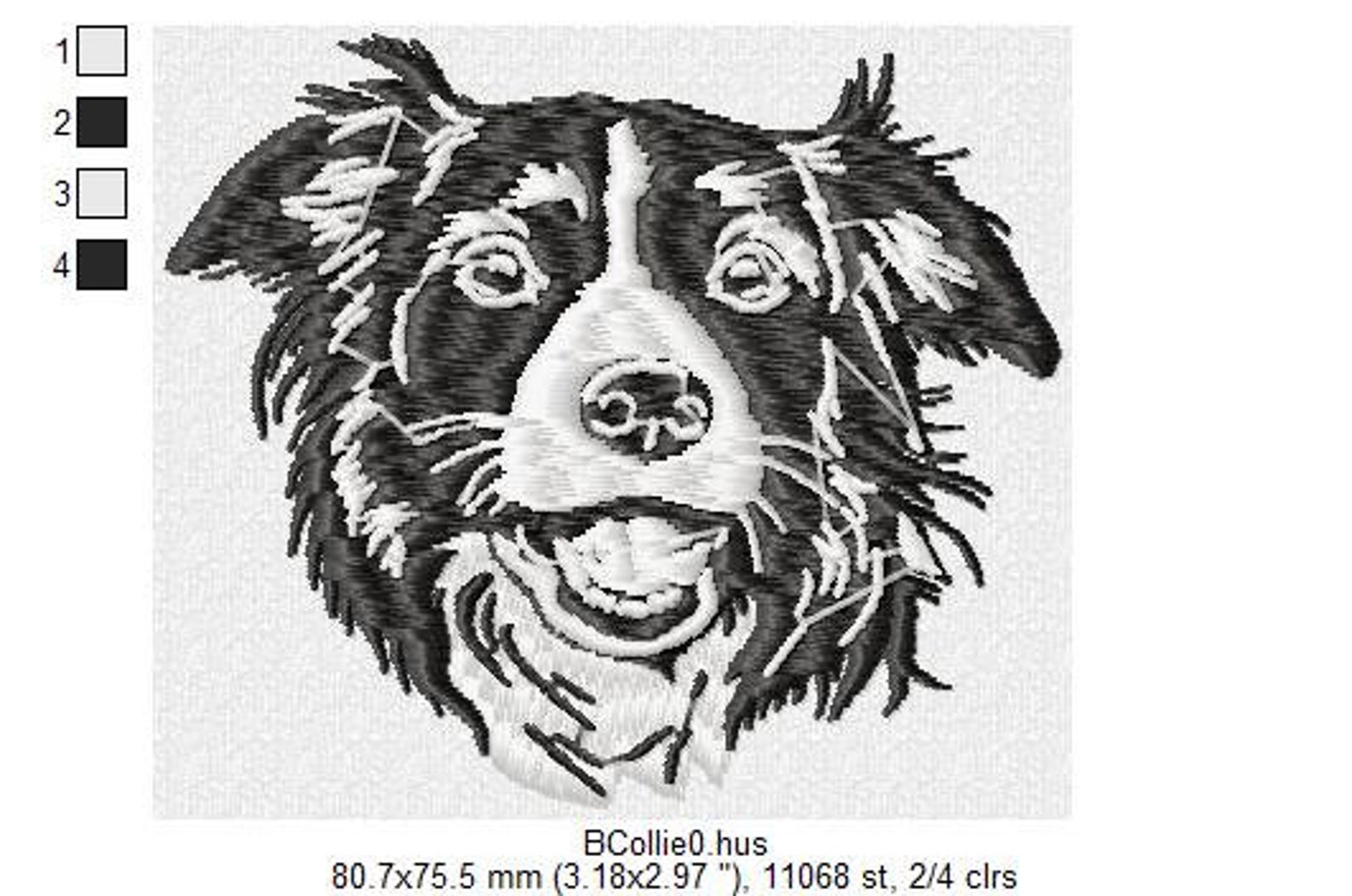 Border Collie machine Embroidery Design Dogs Embroidery - Etsy