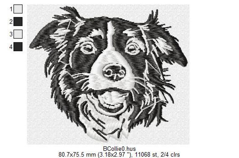 Border Collie machine Embroidery Design Dogs Embroidery - Etsy