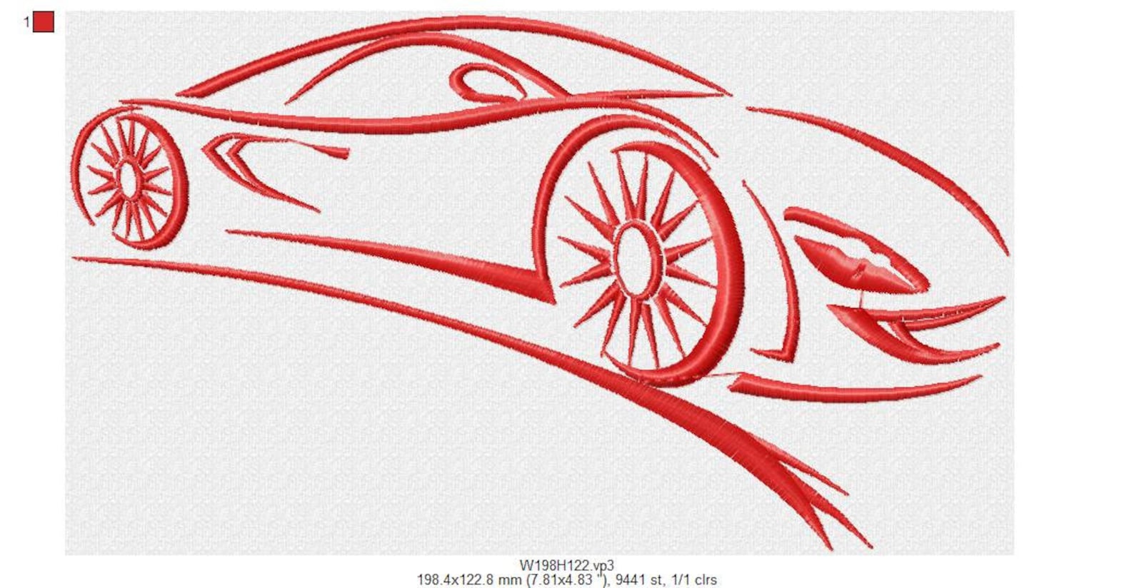 Sport Car Machine Embroidery Design Embroidery Designs - Etsy