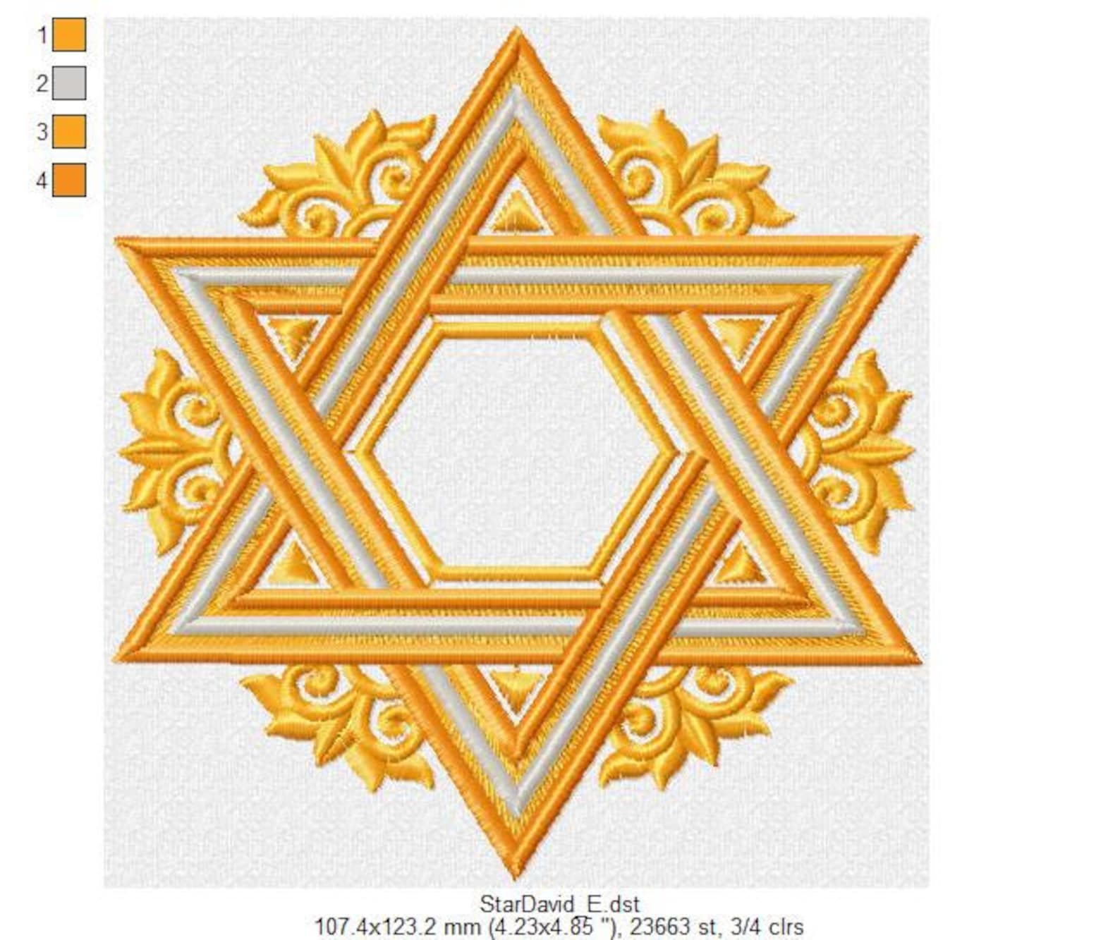 Star of David Machine Embroidery Design Judaic Symbol 7 - Etsy