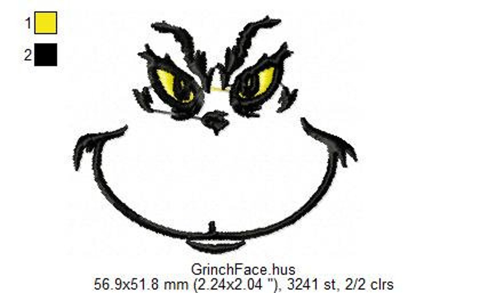 Grinch Face Machine Embroidery Design Christmas Embroidery - Etsy UK