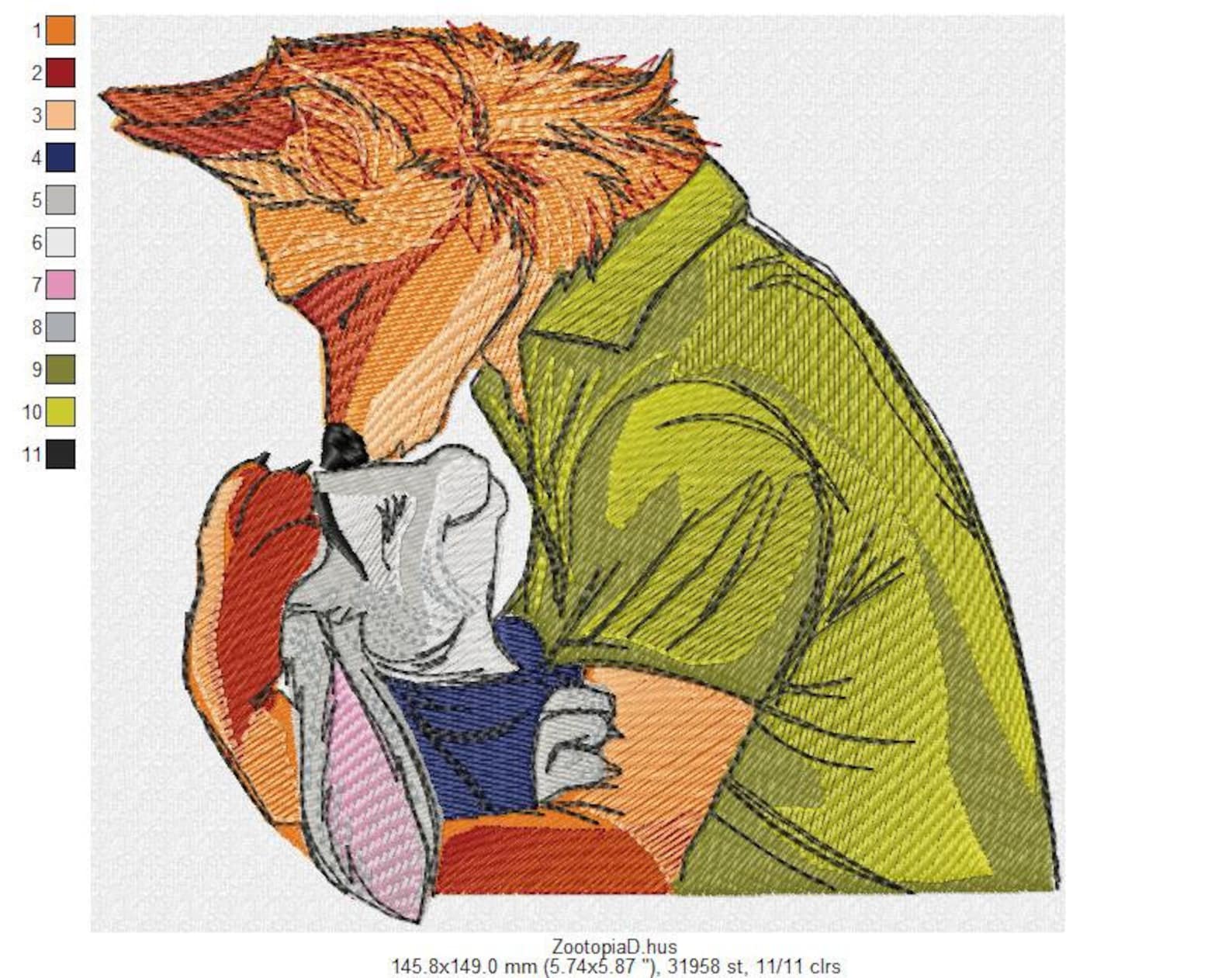 Nick and Judy Zootopia Machine Embroidery Design - Etsy