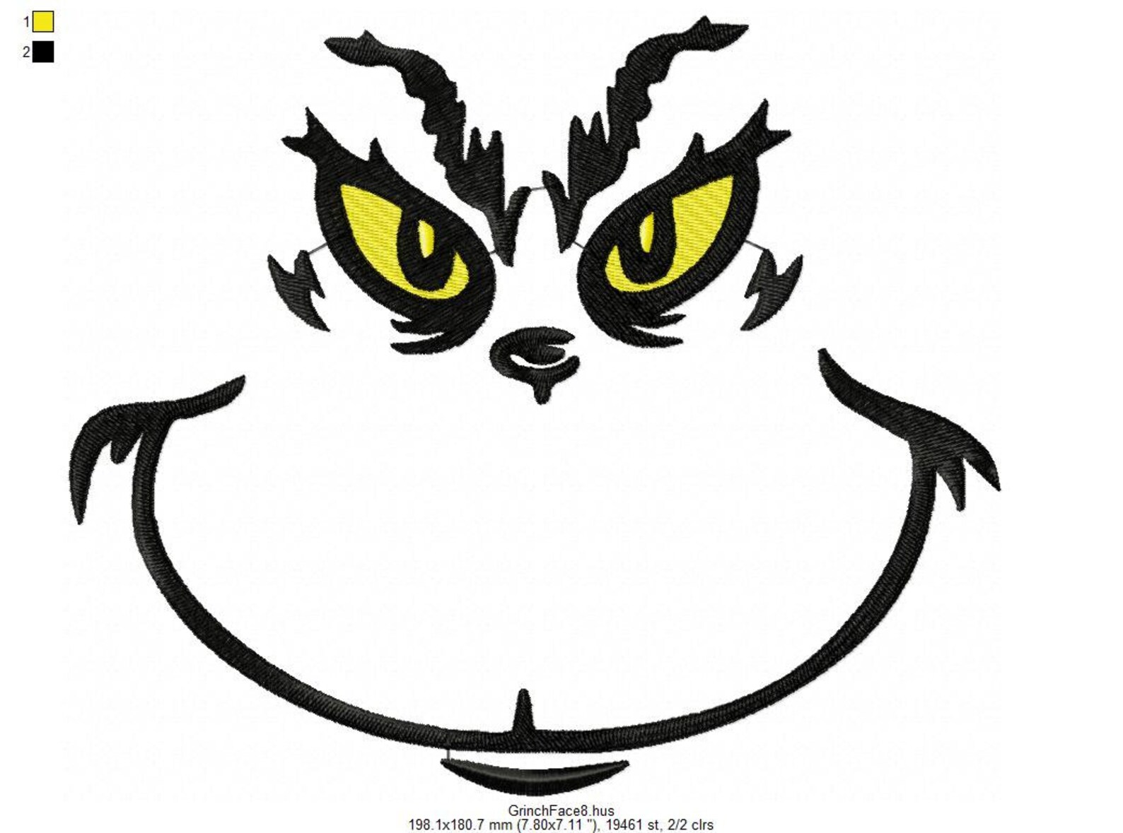 Grinch Face Machine Embroidery Design Christmas Embroidery - Etsy UK